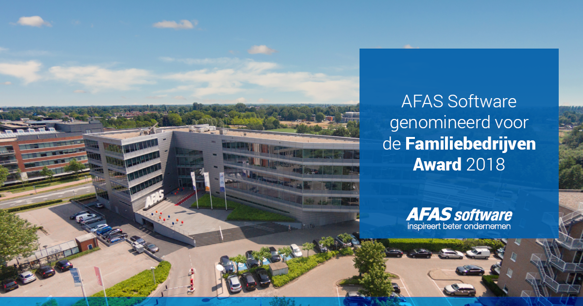 AFAS Software genomineerd voor Familiebedrijven Award 2018 - AFAS Software