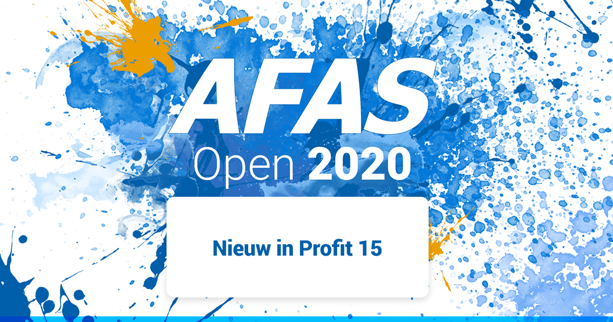 Nieuw in Profit 15 - AFAS Software